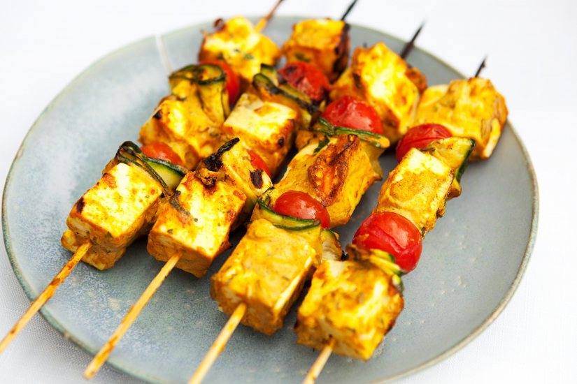 Paneer Tikka Skewers Vegetarian Recipe