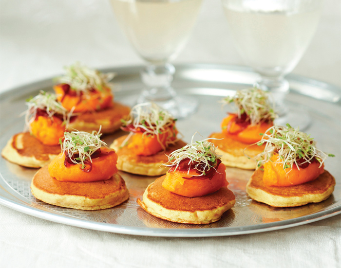 Carrot and Cumin Pancake Canapes Vegetarian Recipe