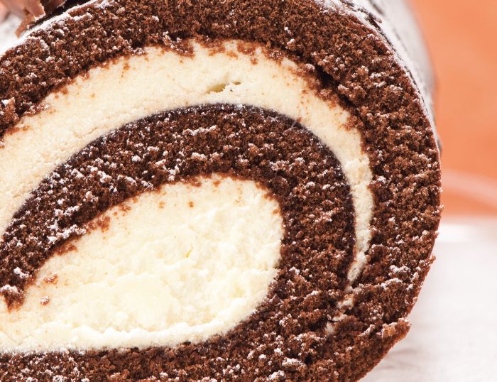 Chocolate Roulade with Strawberries Vegetarian Recipe