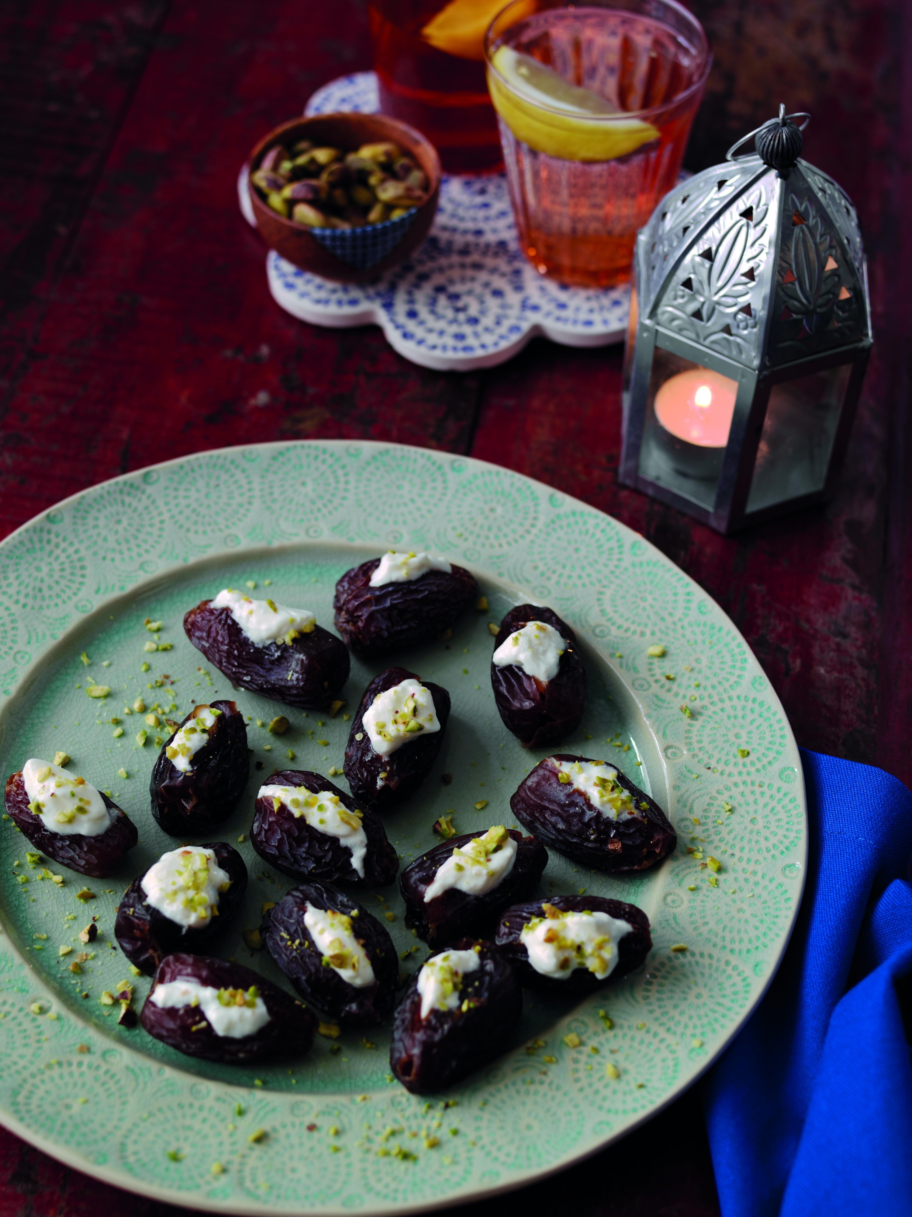Yoghurt Stuffed Dates Vegetarian Recipe