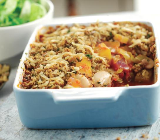 Vegetable and Bean Crumble Vegetarian Recipe